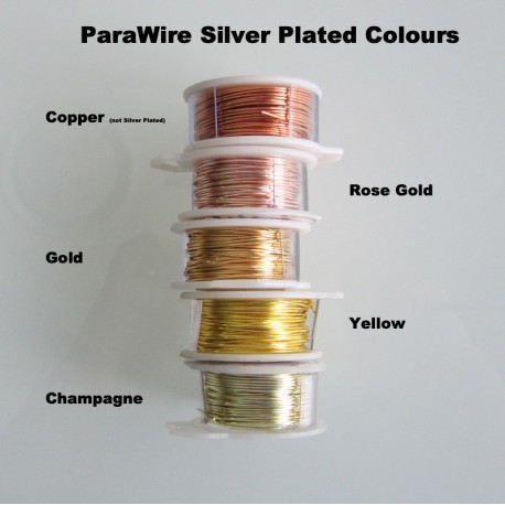 ParaWire 24ga Round Rose Gold Silver Plated Copper Wire - 9 Metres