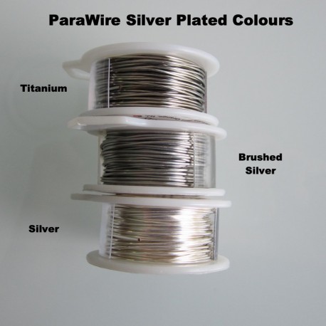 ParaWire 24ga Round Brushed Silver Plated Copper Alloy Wire - 9 Metres
