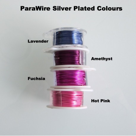 ParaWire 24ga Round Amethyst Silver Plated Copper Wire - 9 Metres