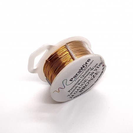 ParaWire 24ga Round Bronze Copper Wire with Anti Tarnish Coating - 18 Metres