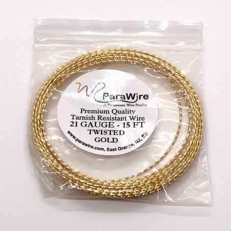 ParaWire 21ga Twisted Square Gold Finished and Silver Plated Copper ...