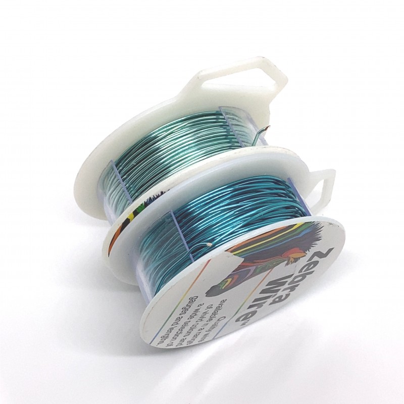 24 Gauge Round Aqua Blue Coloured Copper Wire - 18 Metres