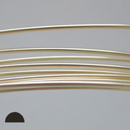 14 gauge Half Hard Half Round 14k Gold Filled wire - 1 Metre